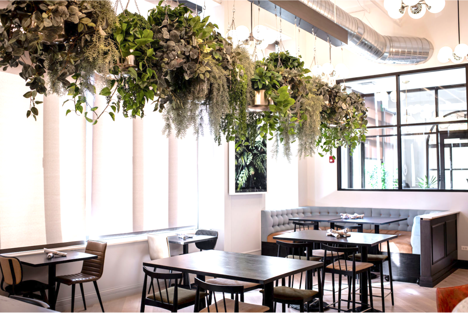 greenery faux plants the foxtail haning planters restaurant decor ...